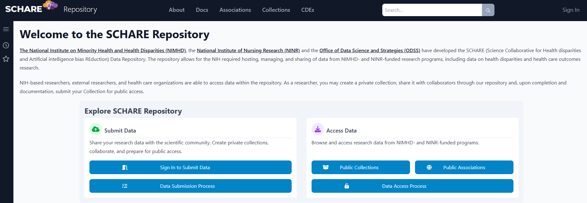 Getting Started with The SCHARE Repository
